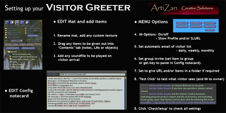 Second Life Marketplace - ArtiZan Visitor Greeter (low lag, multi-function, auto email reports)